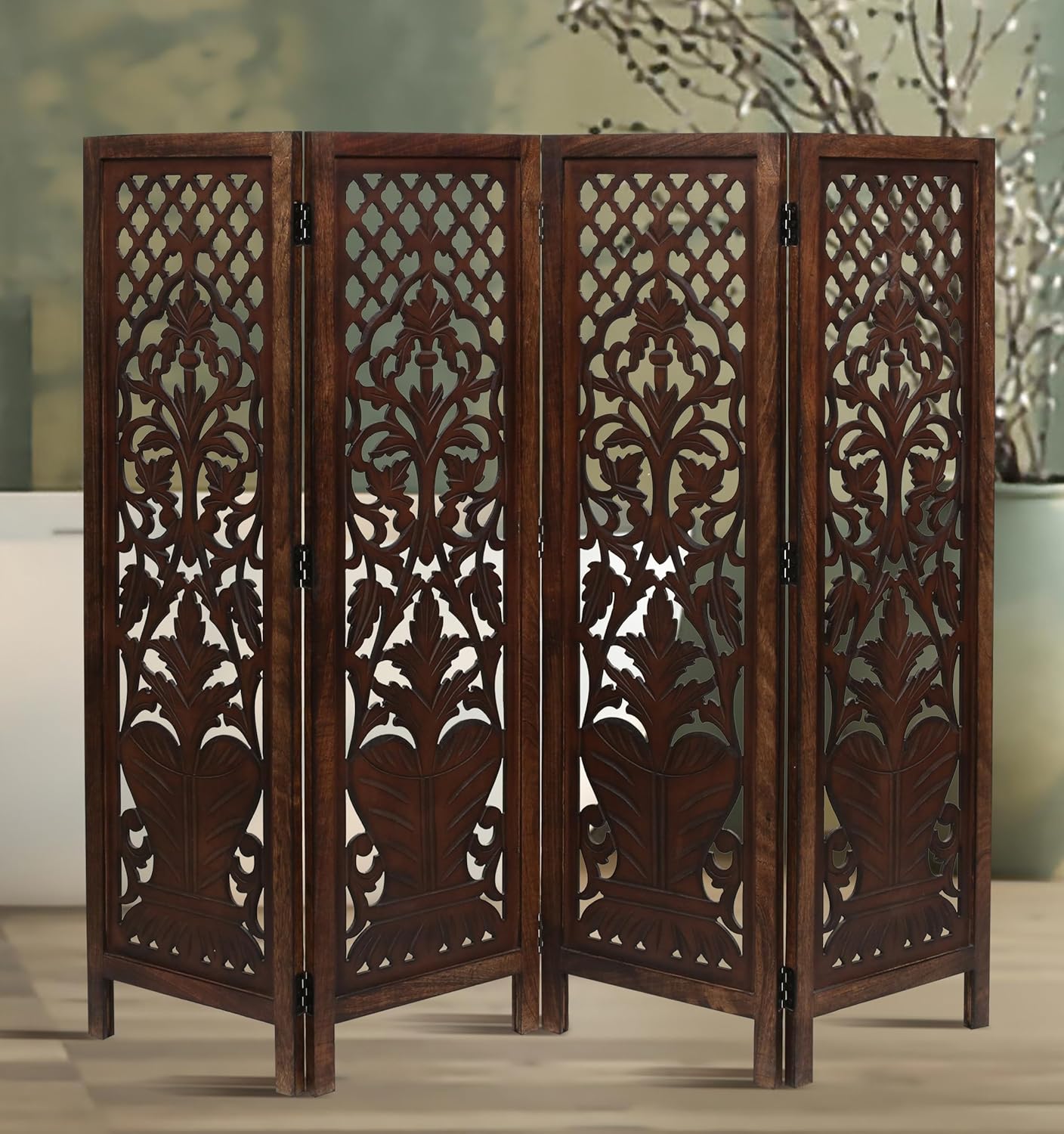 Carved Wood Room Dividernull